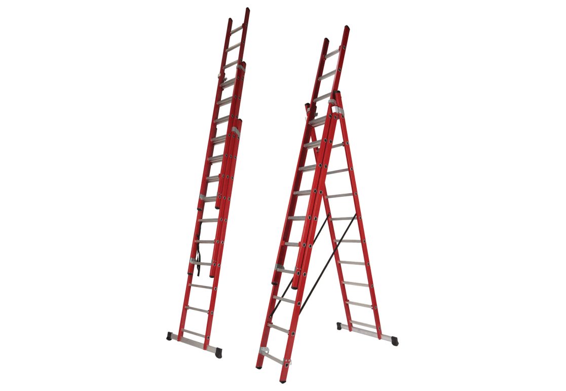 Escada Profissional Transformável Fibra de Vidro X3 - Ferral
